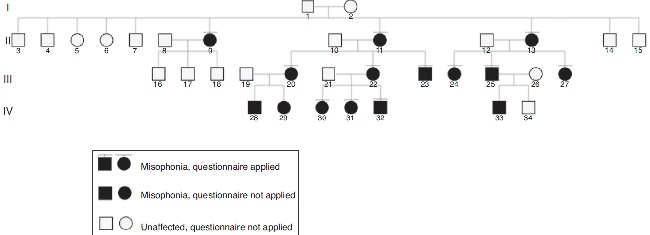 Familial misophonia or selective sound sensitivity syndrome : evidence ...