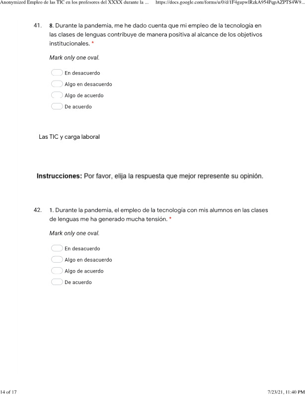 University Language Instructors’ Preparedness for TechnologyMediated ...