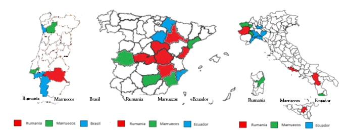Networks and the location of foreign migrants: evidence for Southern Europe