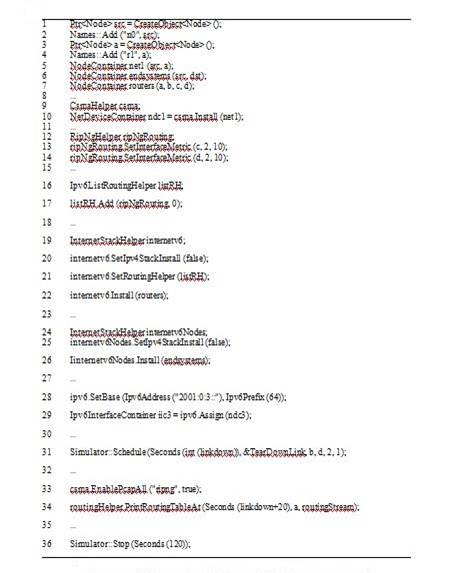 NS3-based training system for learning RIPng for IPv6