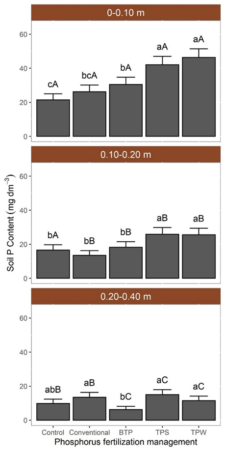 The management of phosphate fertilization affects soil phosphorus and ...
