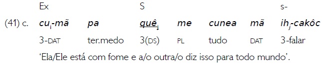 Sujeito dativo em Canela