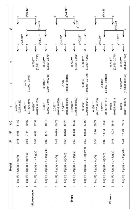Size dependent allocation to vegetative and reproductive organs of the ...
