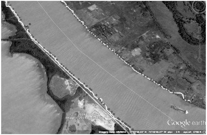 A shoreline-estimation system using remote radar sensing and image-processing techniques