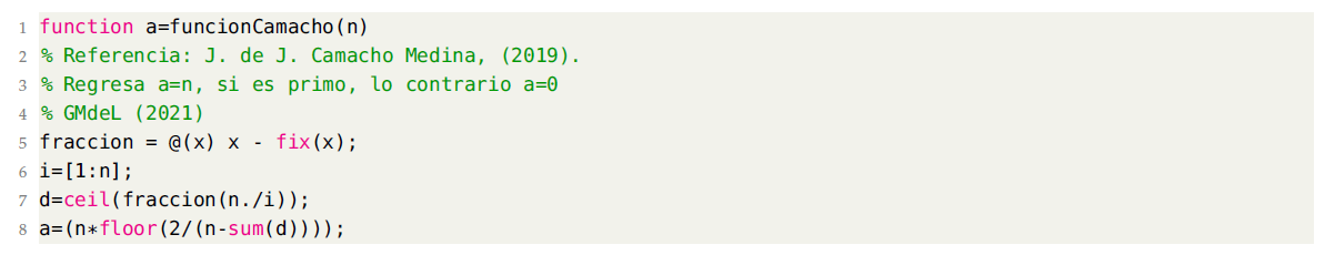 Análisis computacional a “Una fórmula que genera números primos”